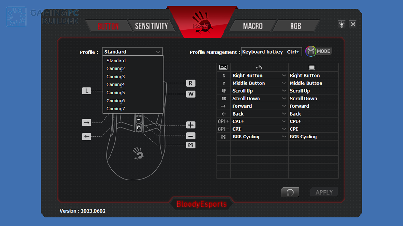 Bloody Mouse Software BLOODY J95s 2 FIRE RGB GAMING MOUSE